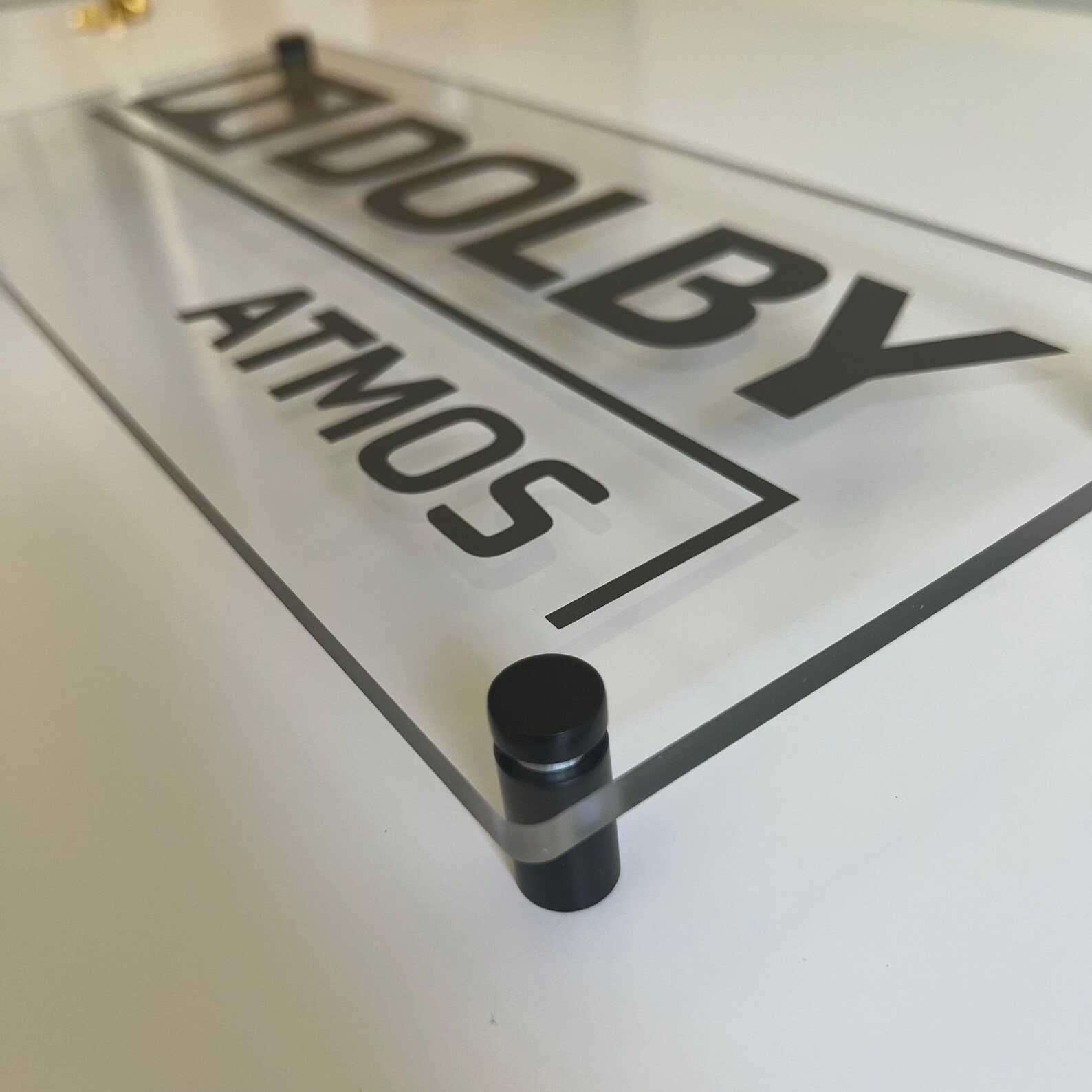 DOLBY ATMOS Metallic Grey Clear Acrylic Stand off Mounts - Etsy