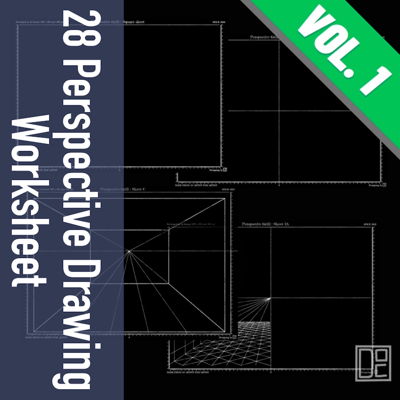 28 Perspective Drawing Worksheets: Procreate & Photoshop Templates ...