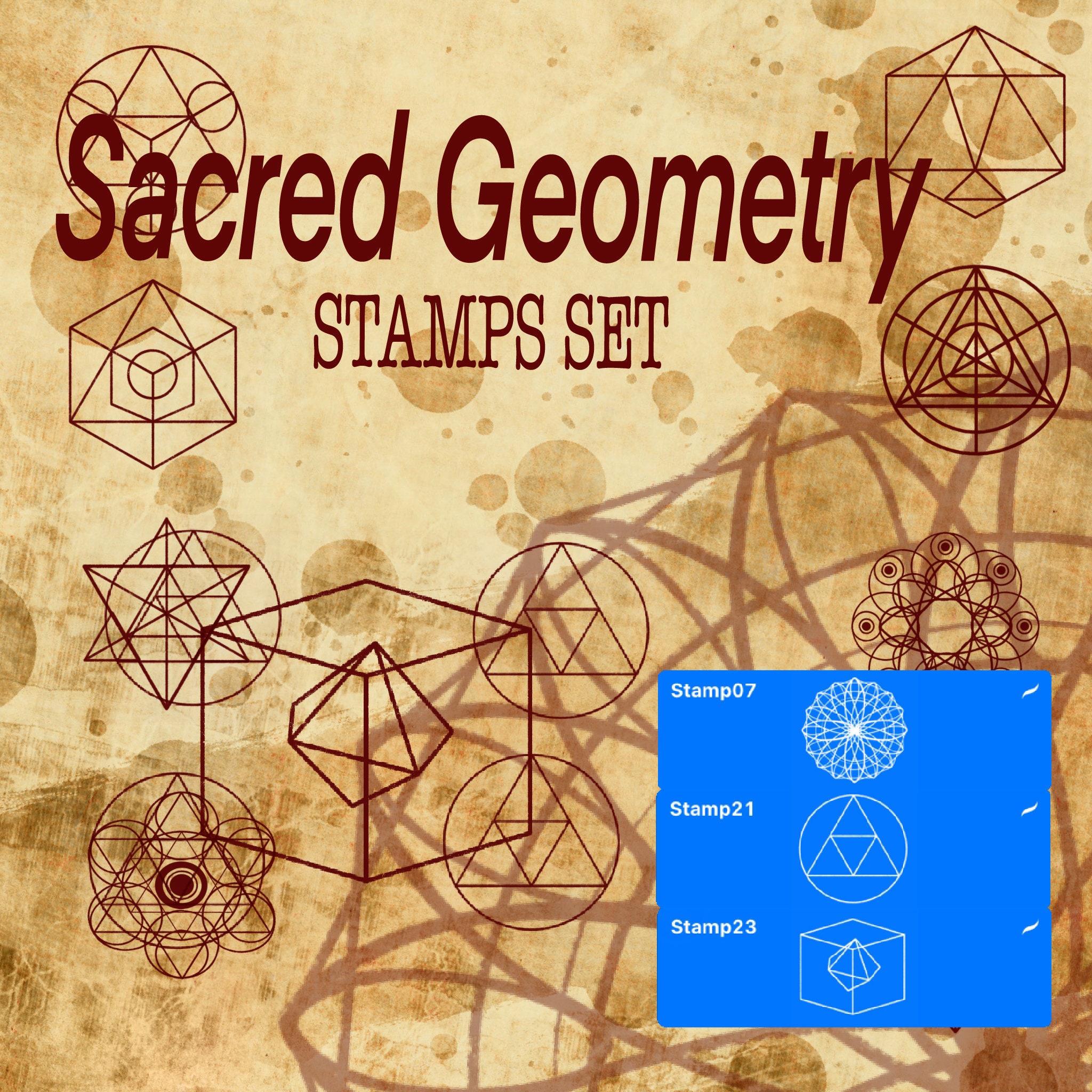 Sacred Geometry Procreate Stamps: Tattoo Design Brushes (digital ...