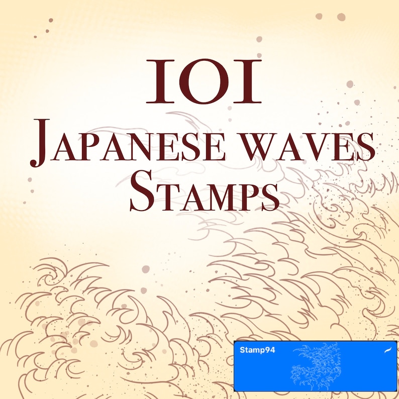 Japanese Waves 101 Procreate Timbri, Procreate Pennelli, Digital ...
