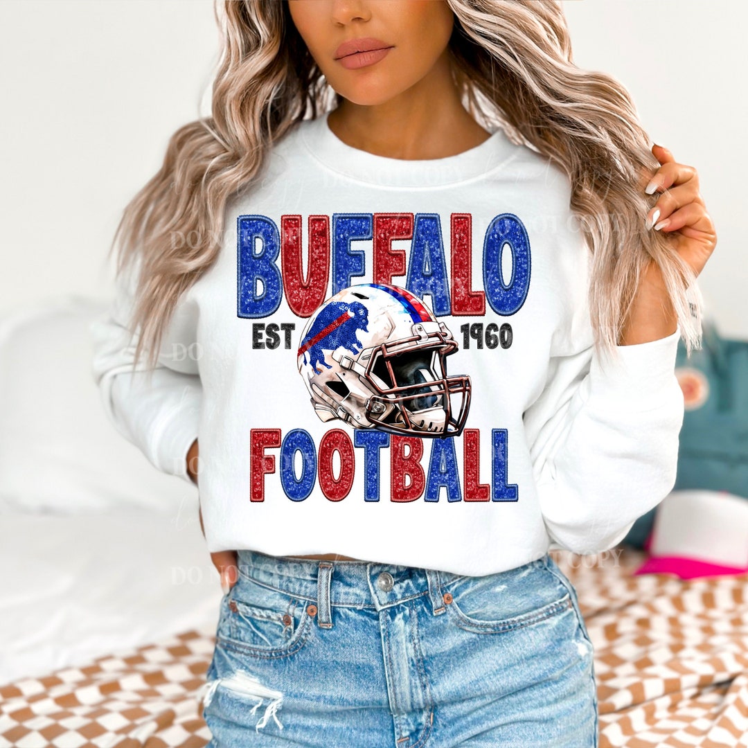 Buffalo Football Faux Sequin Faux Embroidery | Buffalo | Football ...