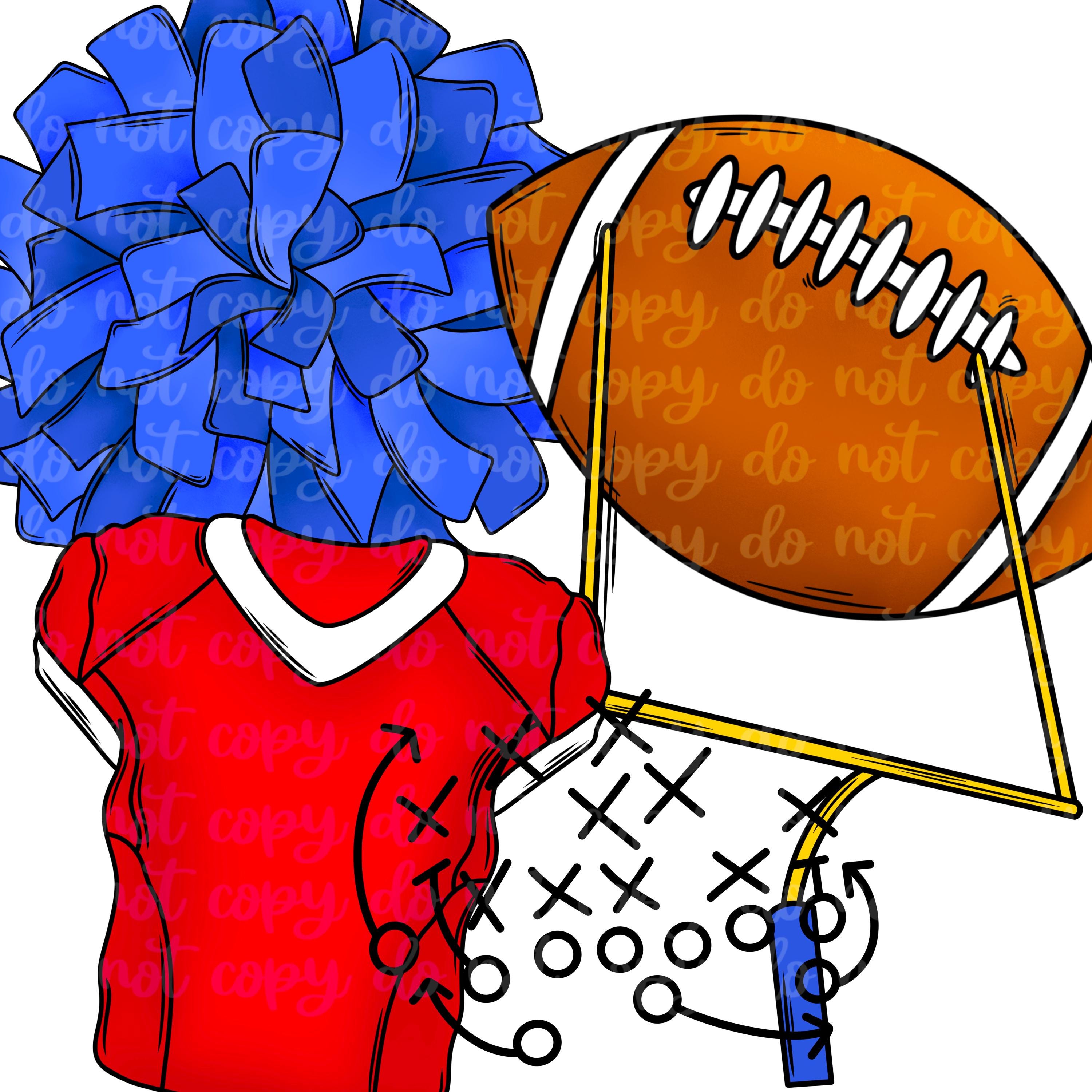 Football Clipart | Digital Clip Art | Football Helmet Jersey Pom Poms ...
