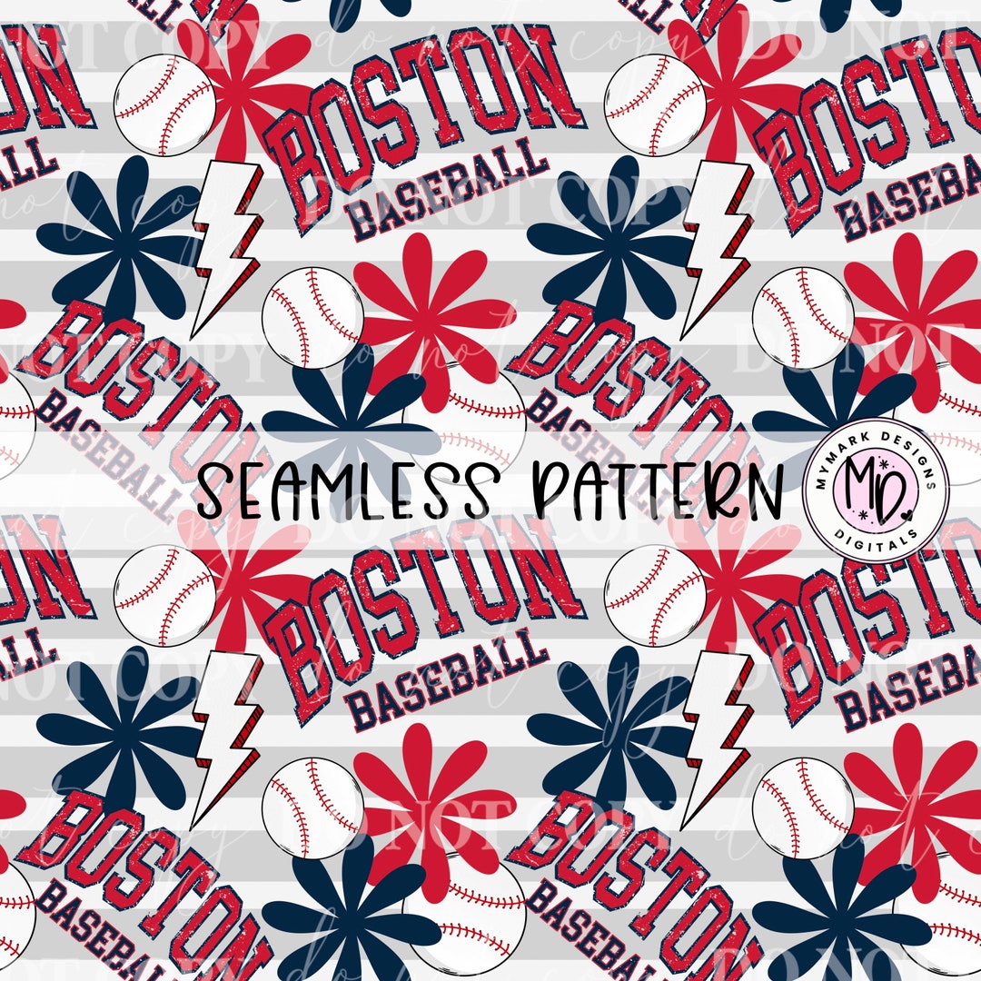 Boston Baseball | Seamless | Digital Paper | Instant Download | - Etsy