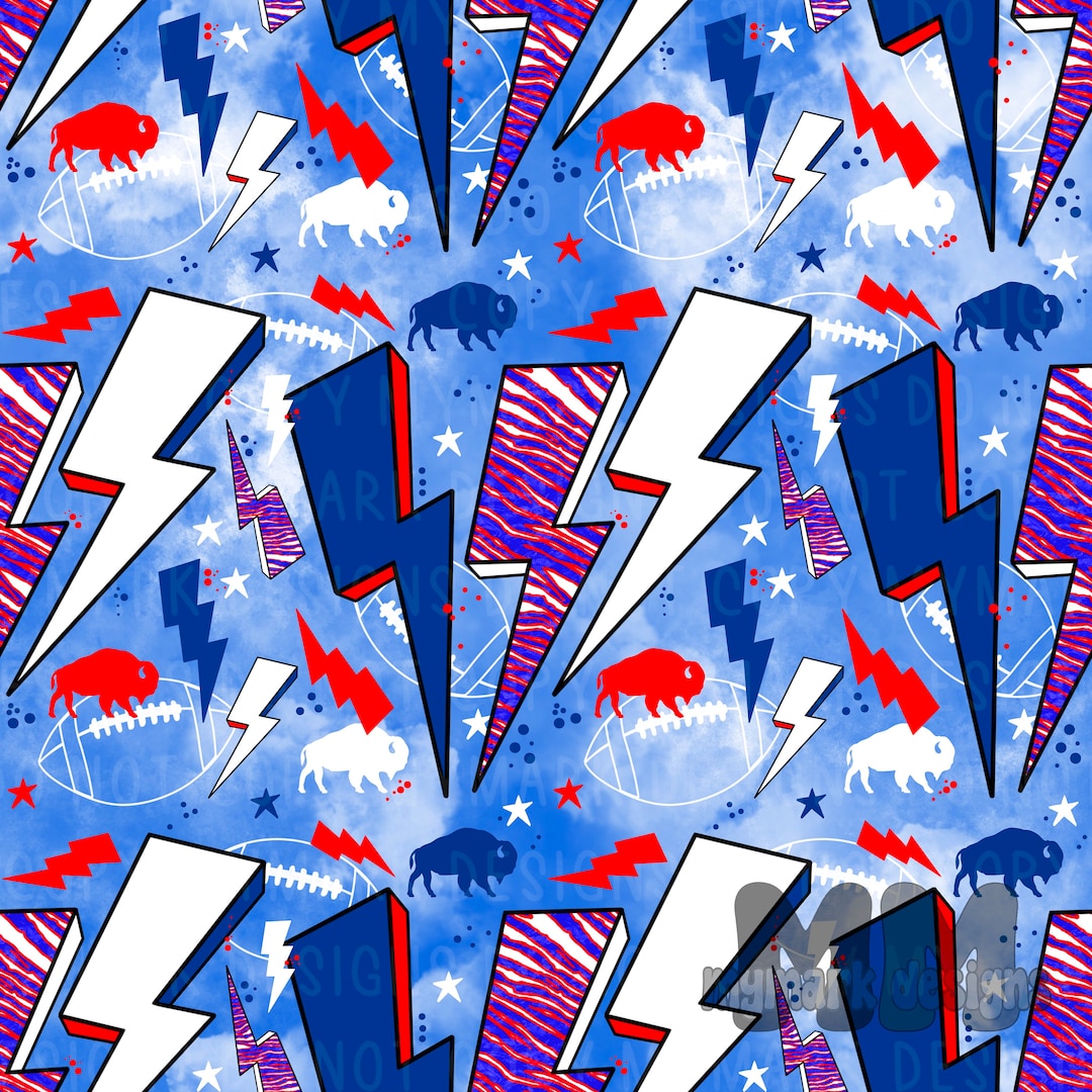 Buffalo Retro Bolts | Seamless | Digital Paper | Football | Instant ...