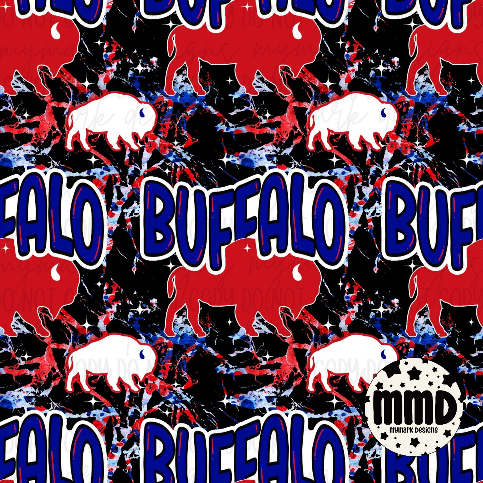 Buffalo Graffiti | Seamless | Digital Paper | Football | Instant ...