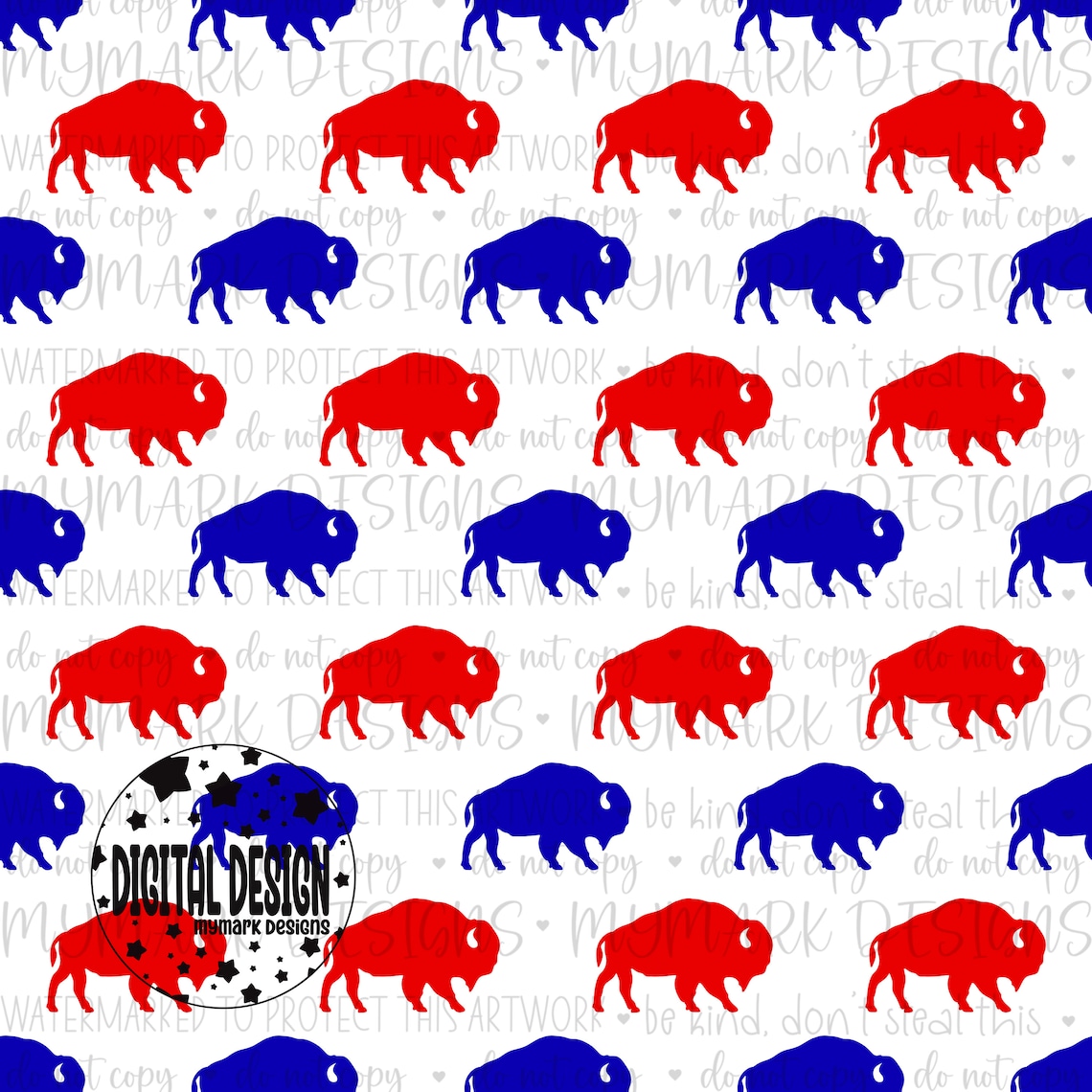 Classic Buffalos | Seamless | Digital Paper | Football | Instant ...