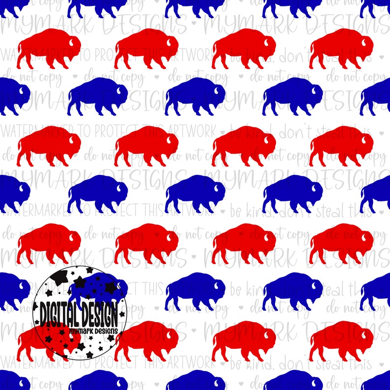 Classic Buffalos | Seamless | Digital Paper | Football | Instant ...