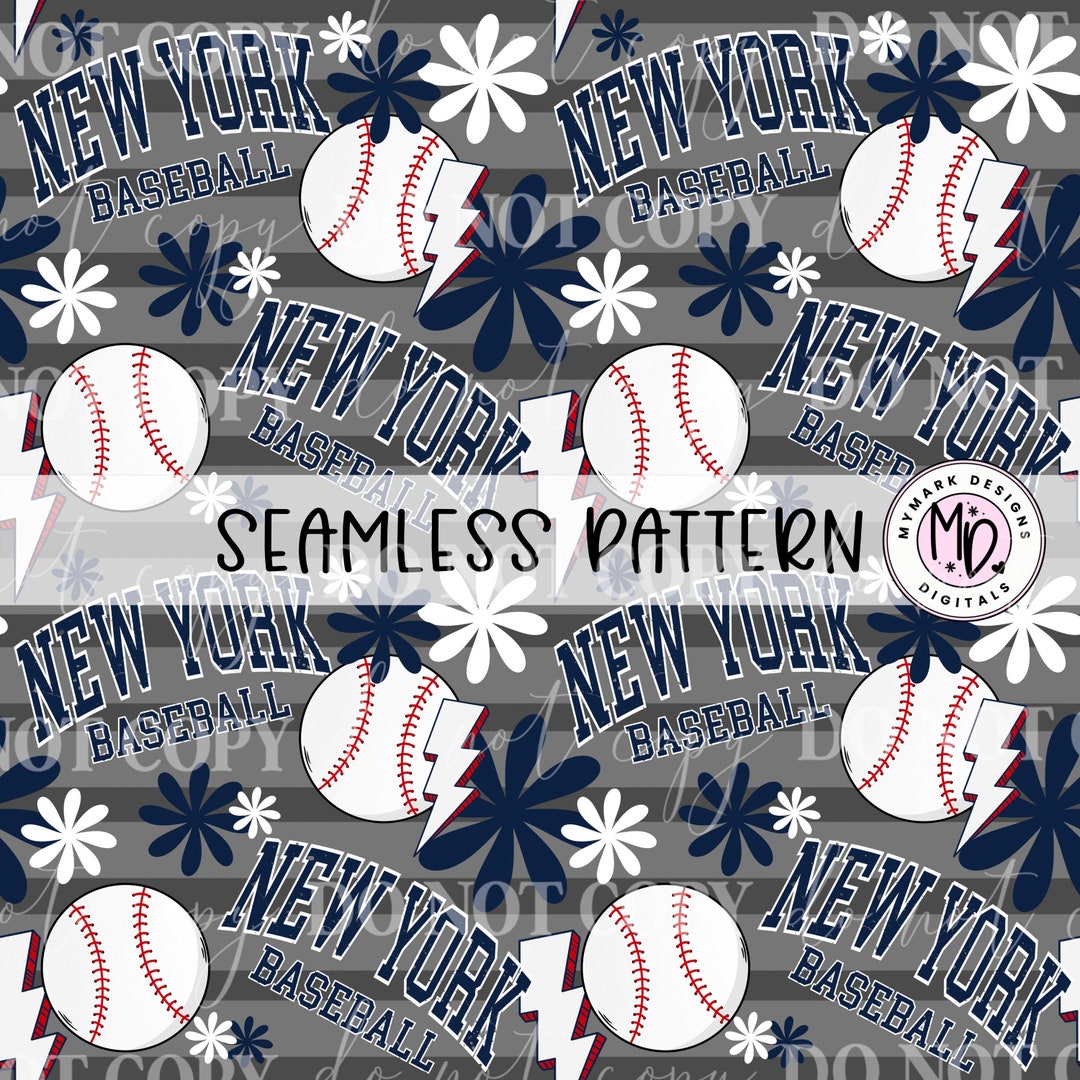 New York Baseball | Seamless | Digital Paper | NY | Instant Download ...