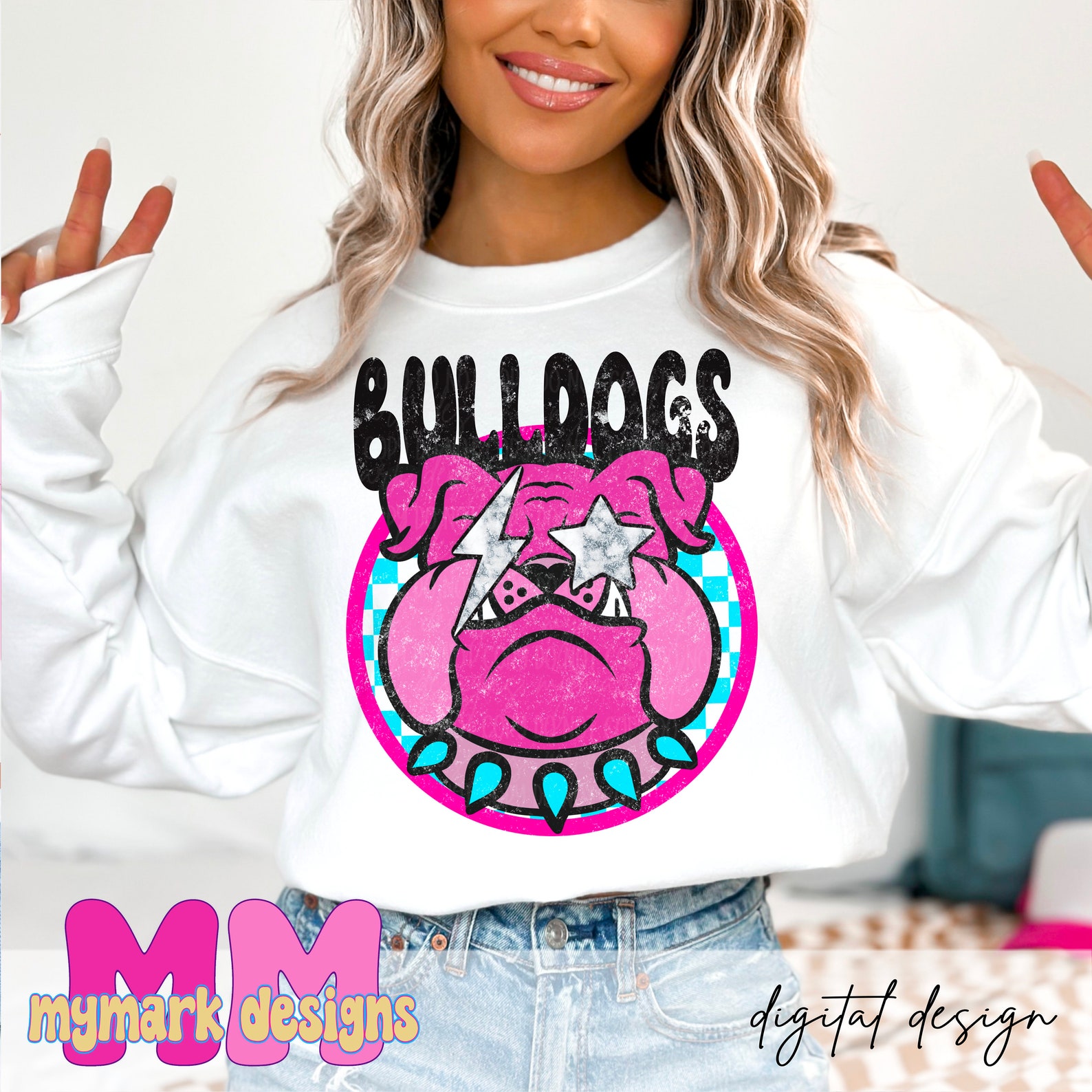 Bulldogs Preppy Mascot Instant Download Png High School - Etsy