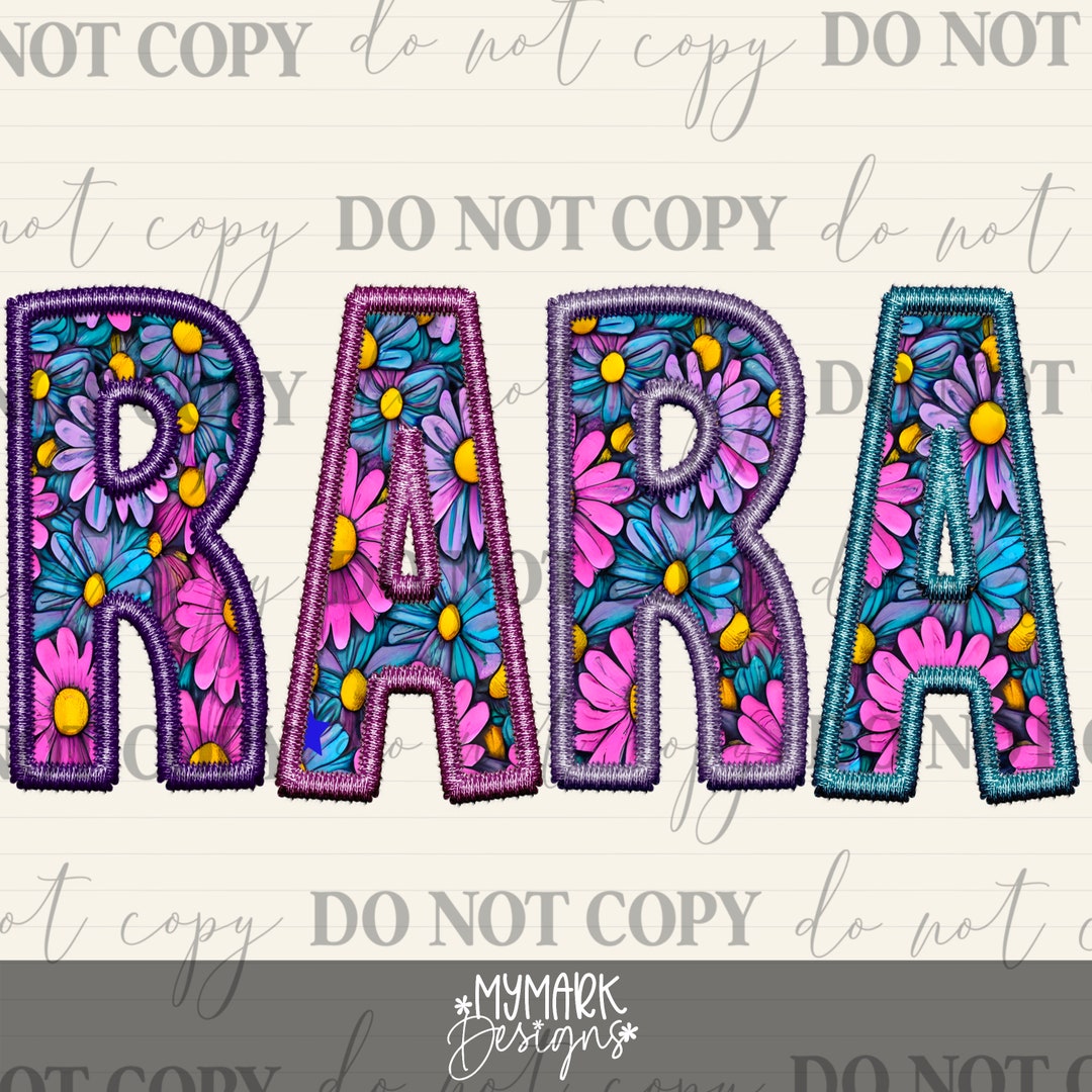 RARA Spring Floral Faux Embroidery PNG | Instant Download | Sublimation ...