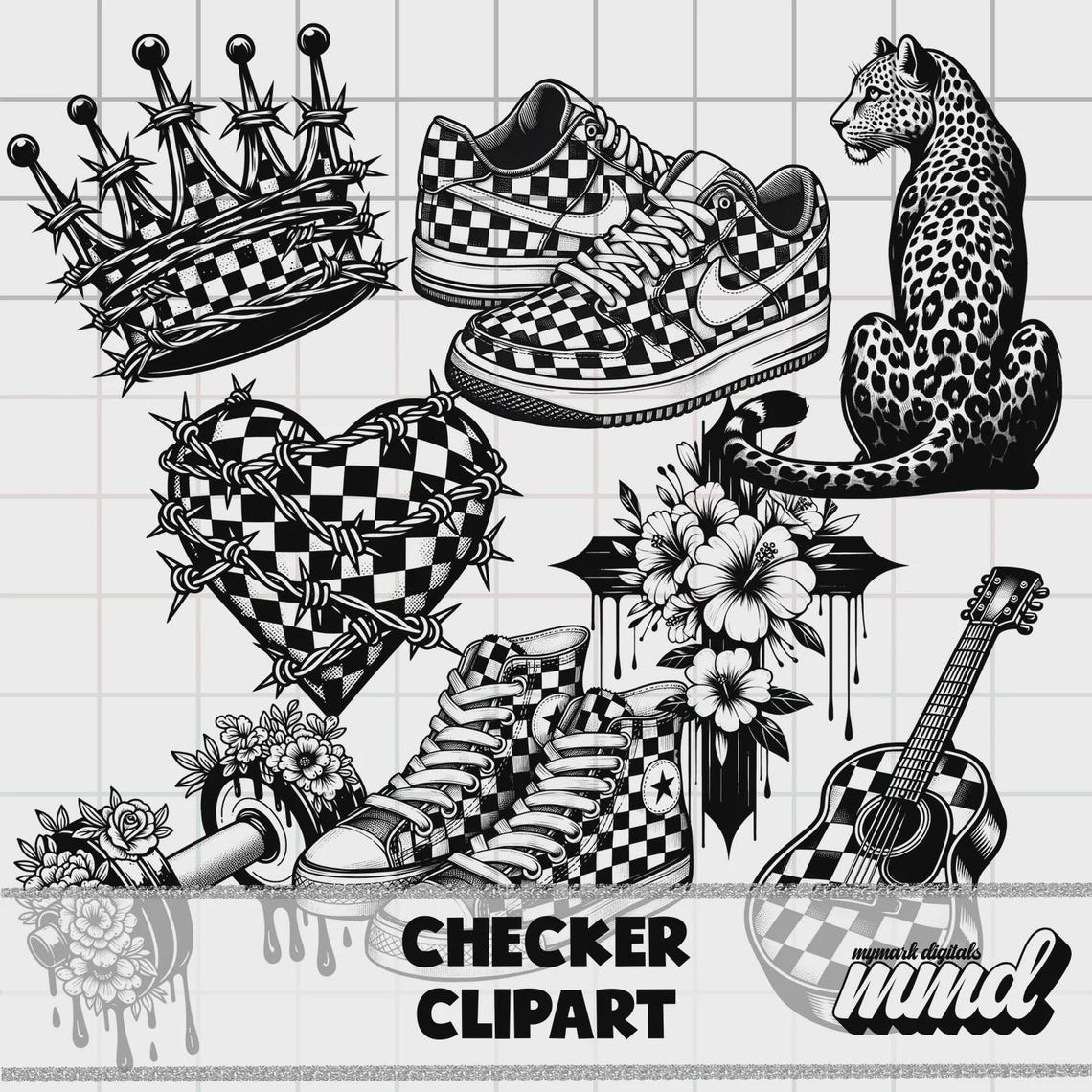 Checker Clipart | Digital Clip Art | Single Color | Clip Art PNG ...