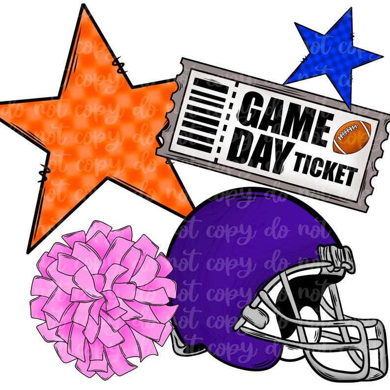 Football Clipart | Digital Clip Art | Football Helmet Jersey Pom Poms ...