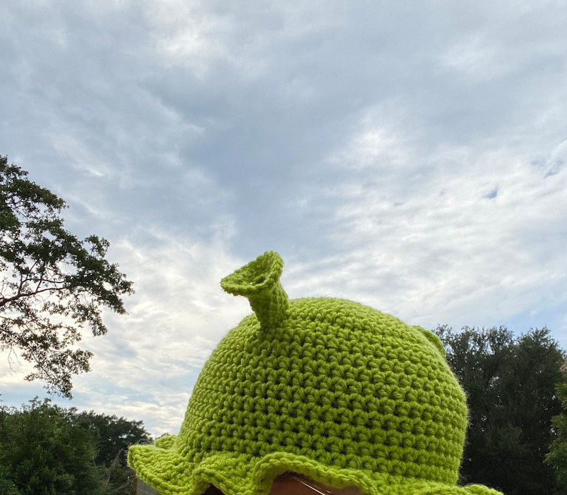 Crochet Shrek/fiona Ogre Bucket Hat in Keylime Green - Etsy
