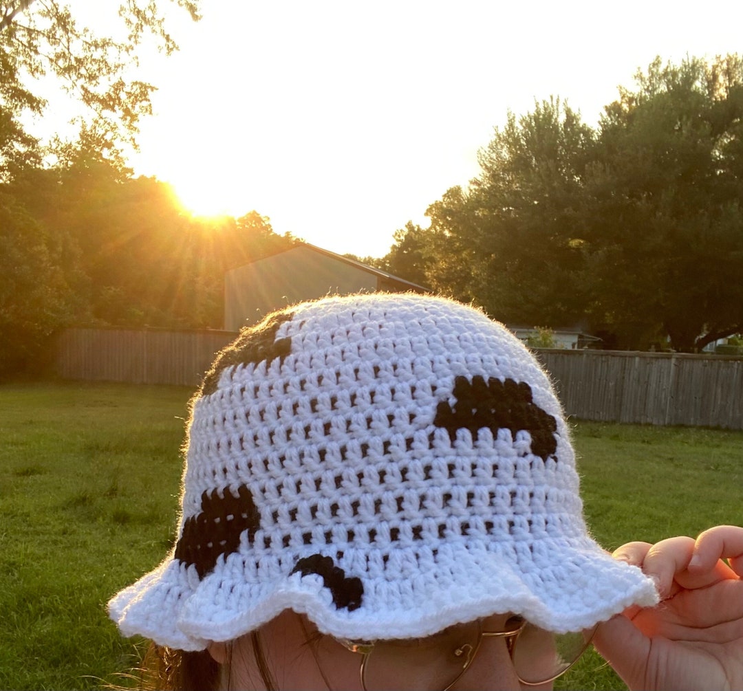Crochet Cow Bucket Hat Cow Hat Cottagecore Bucket Hat - Etsy