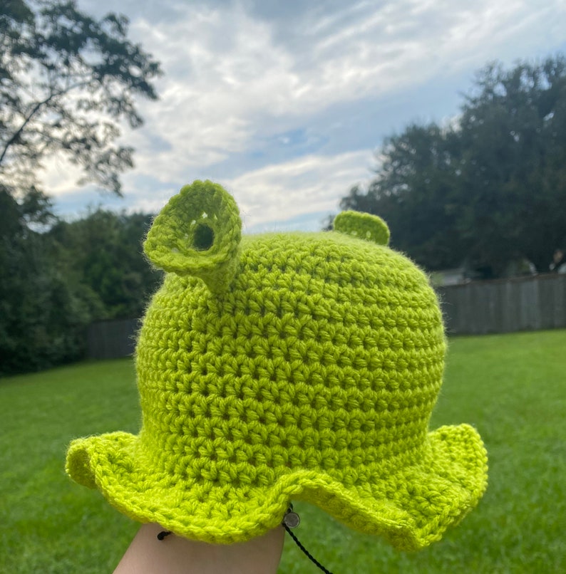 Crochet Shrek/fiona Ogre Bucket Hat in Keylime Green - Etsy