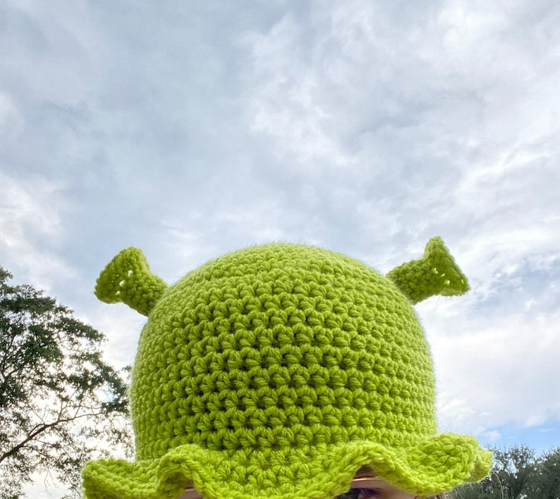 Crochet Shrek/fiona Ogre Bucket Hat in Keylime Green - Etsy