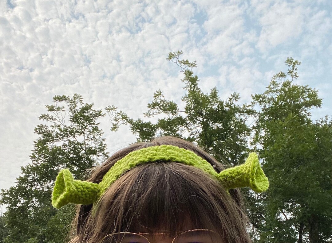 Crochet Shrek Ogre Headband in Keylime Green - Etsy
