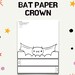 Bat Paper Crown, Halloween Activity for Kids, Printable Coloring Page ...