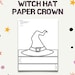 Halloween Paper Crown, Coloring Craft for Kids, Witch Hat, Jack O ...
