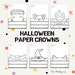 Witch Hat Paper Crown, Halloween Coloring Page, Printable Paper Craft ...