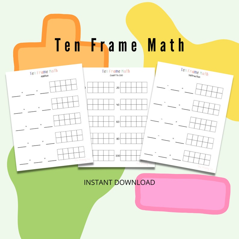 Ten Frame Math, Counting Printable, Math Worksheets, Addition and ...