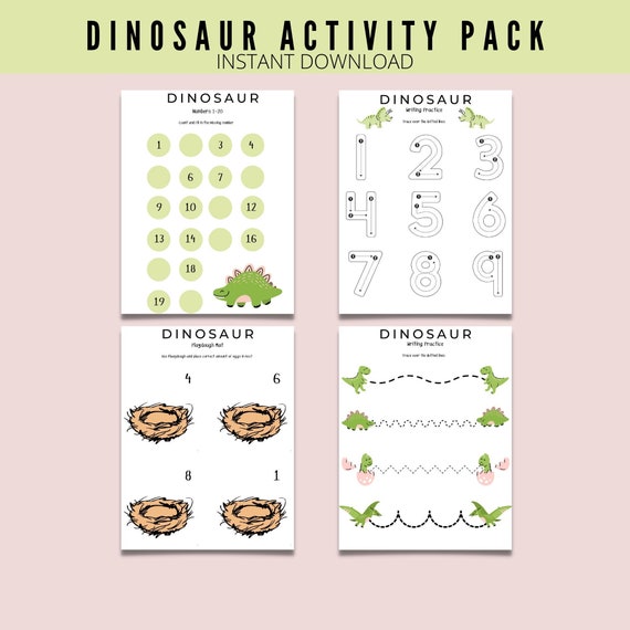 Dinosaur Activity Pack Preschool Printables Kindergarten | Etsy