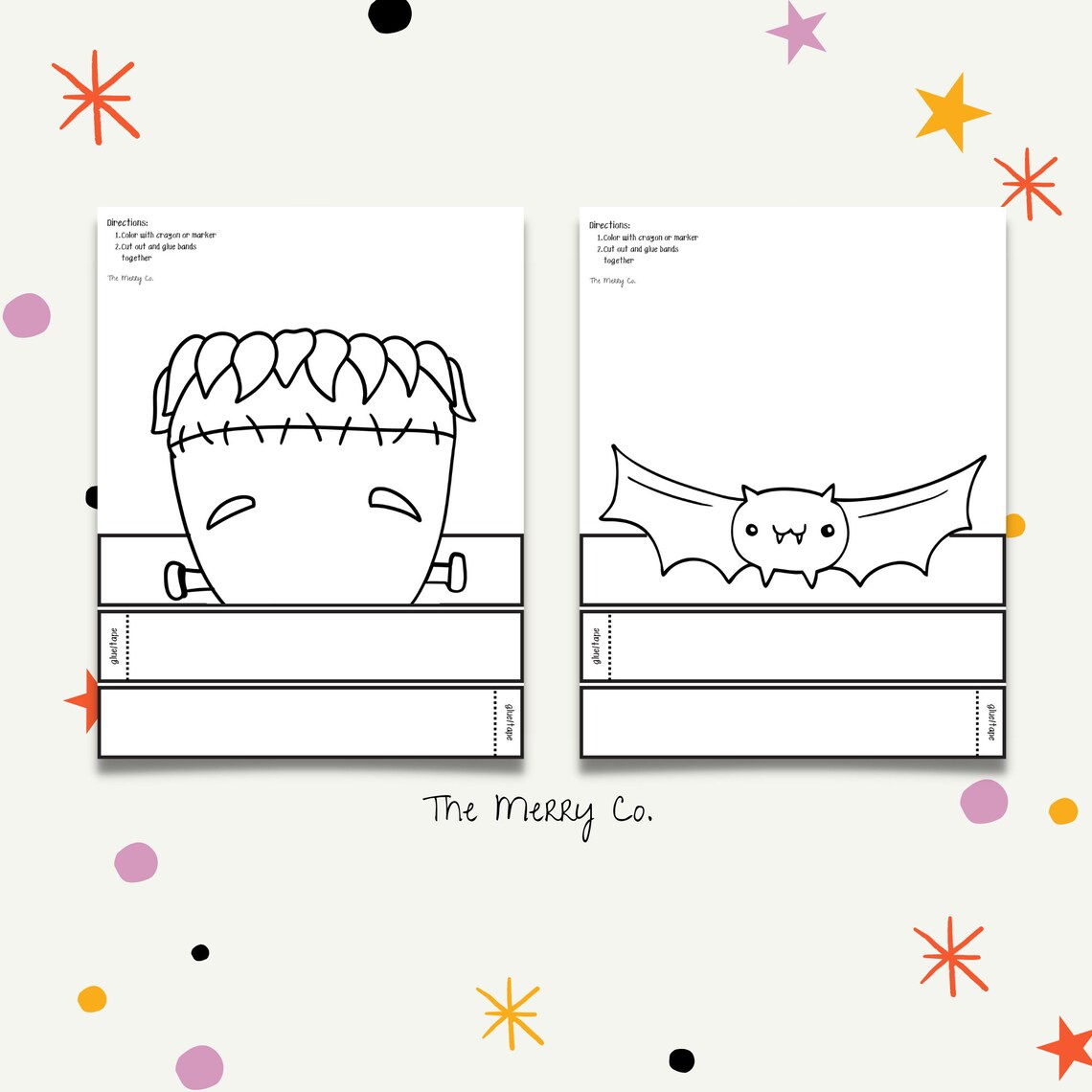 Halloween Paper Crown, Coloring Craft for Kids, Witch Hat, Jack O ...