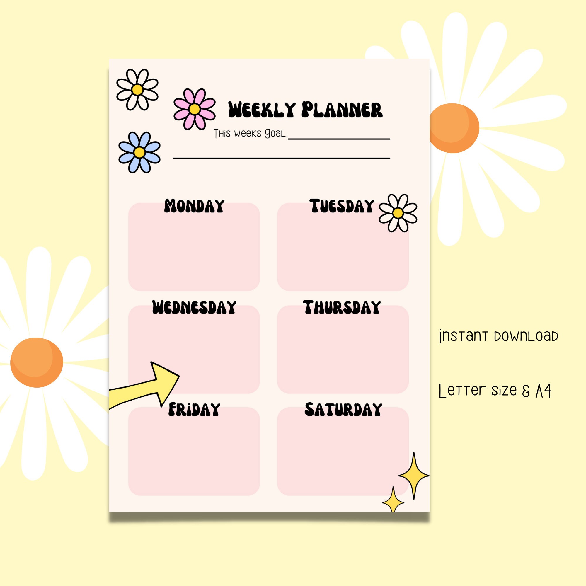 Kids Weekly Planner, Daily Schedule Printable, Kids Weekly Calendar ...