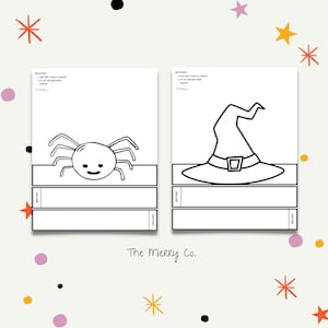 Halloween Paper Crown, Coloring Craft for Kids, Witch Hat, Jack O ...