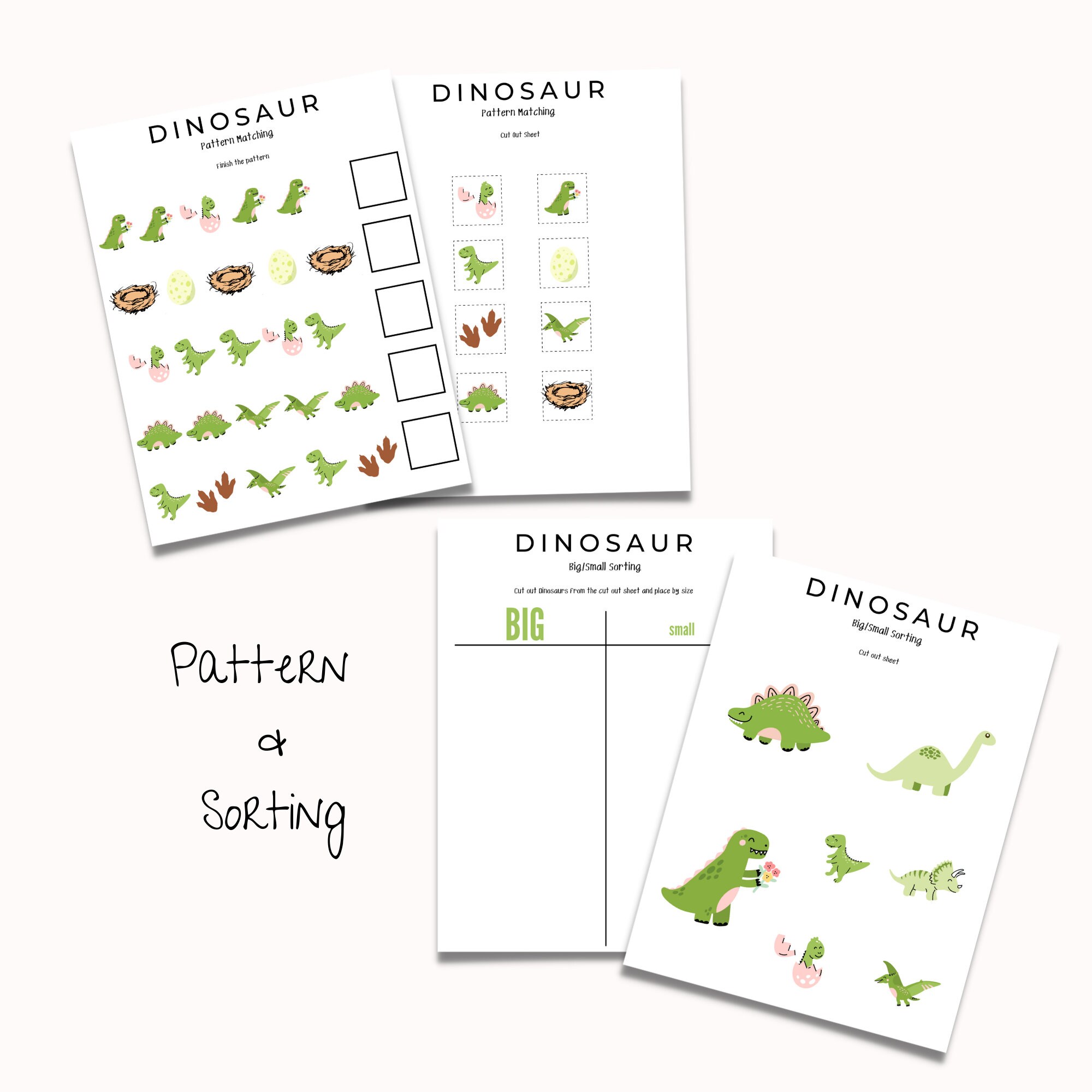 Dinosaur Activity Pack, Preschool Printables, Kindergarten Worksheet ...