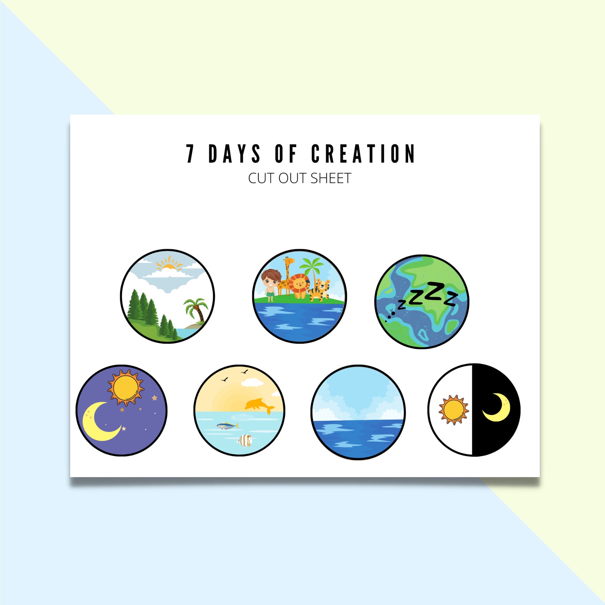 7 Days of Creation Printable Sunday School Craft Bible - Etsy Canada