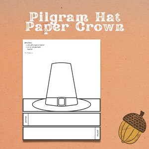 Thanksgiving Paper Crowns, Turkey Paper Craft, Pilgram Hat, Coloring ...