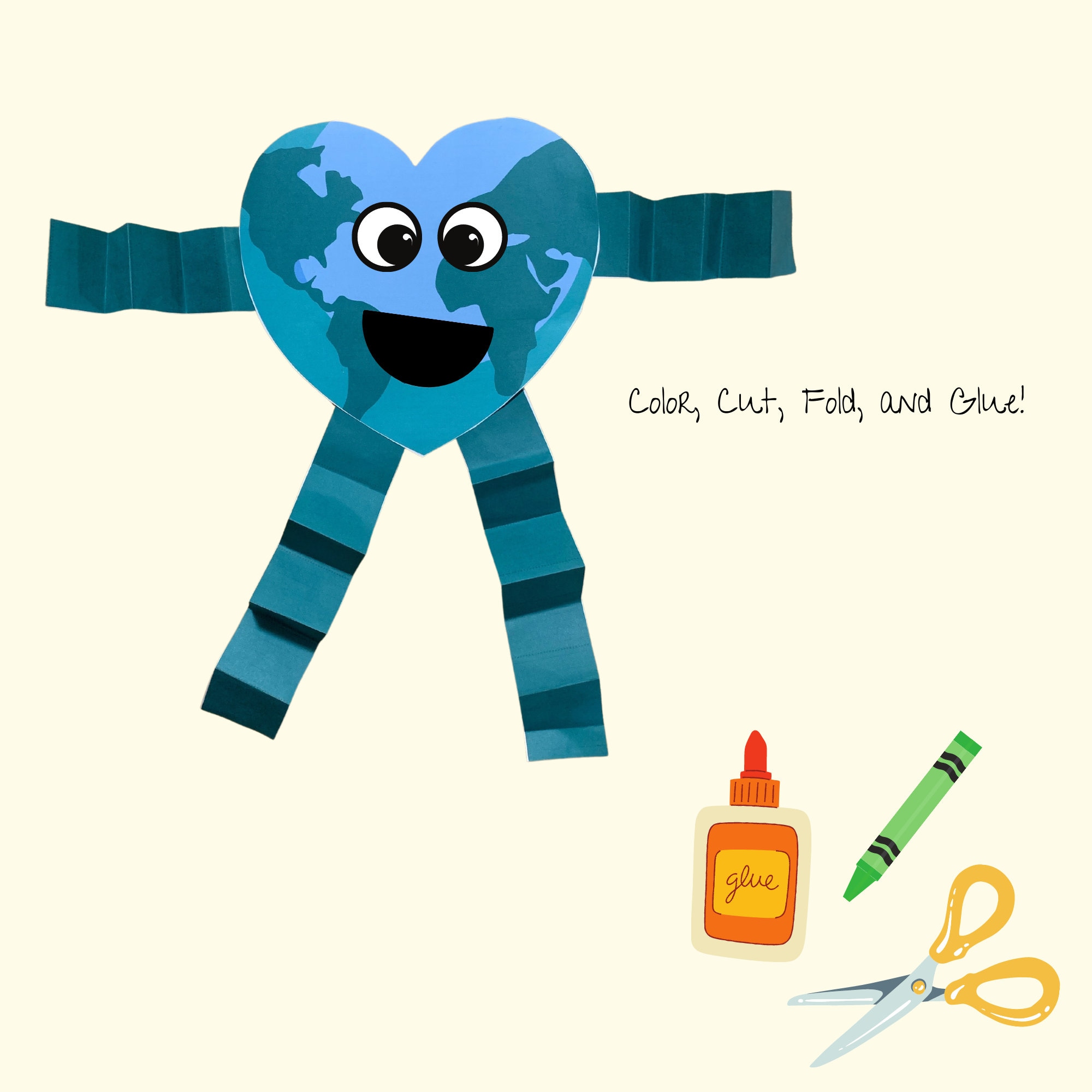 Earth Buddy Craft, Paper Craft for Kids, Earth Day Printable, Kids ...