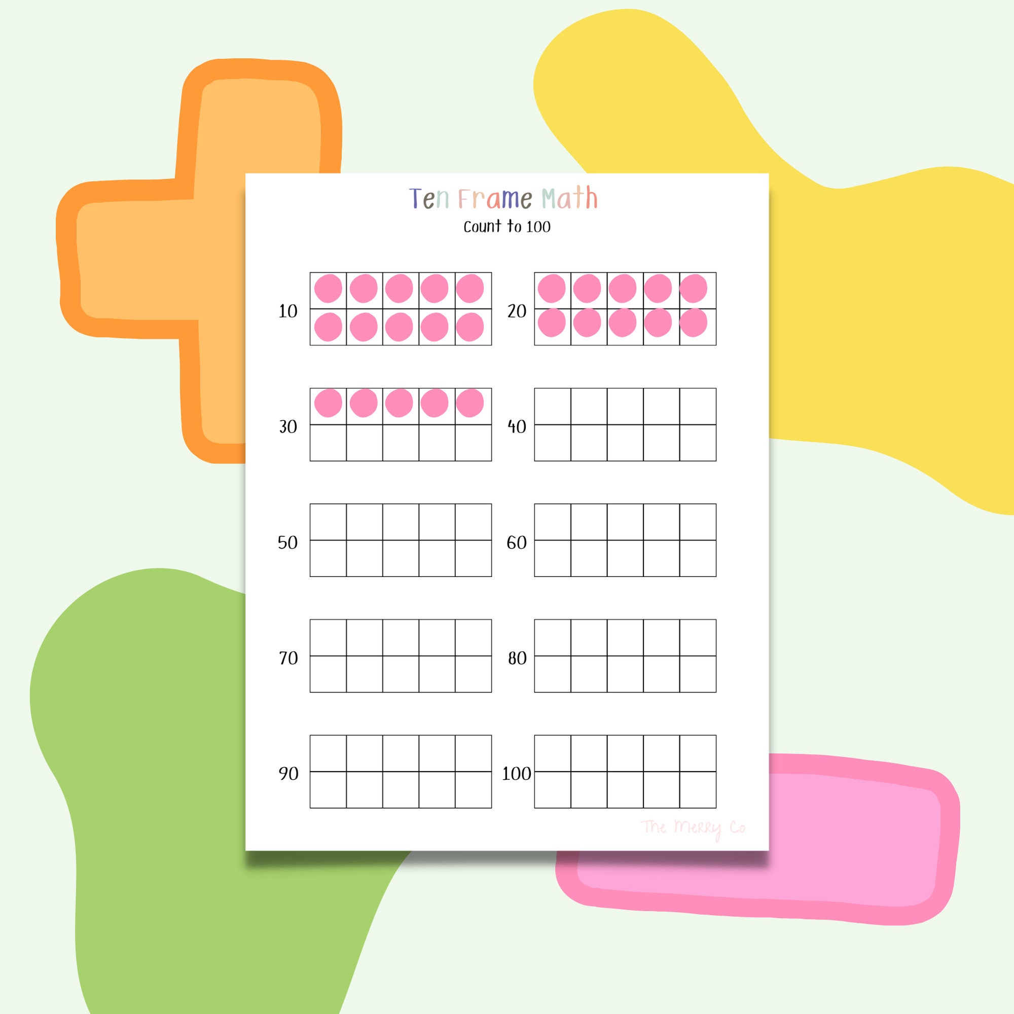 Ten Frame Math, Counting Printable, Math Worksheets, Addition and ...