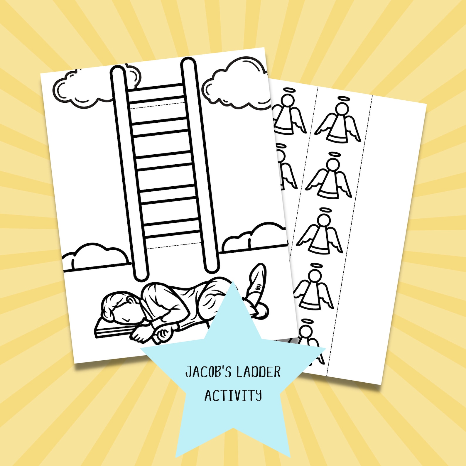 Jacob's Ladder Activity, Sunday School Craft, Bible Lesson for Kids ...