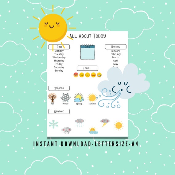 All About Today Printable Morning Time Printable Learning - Etsy