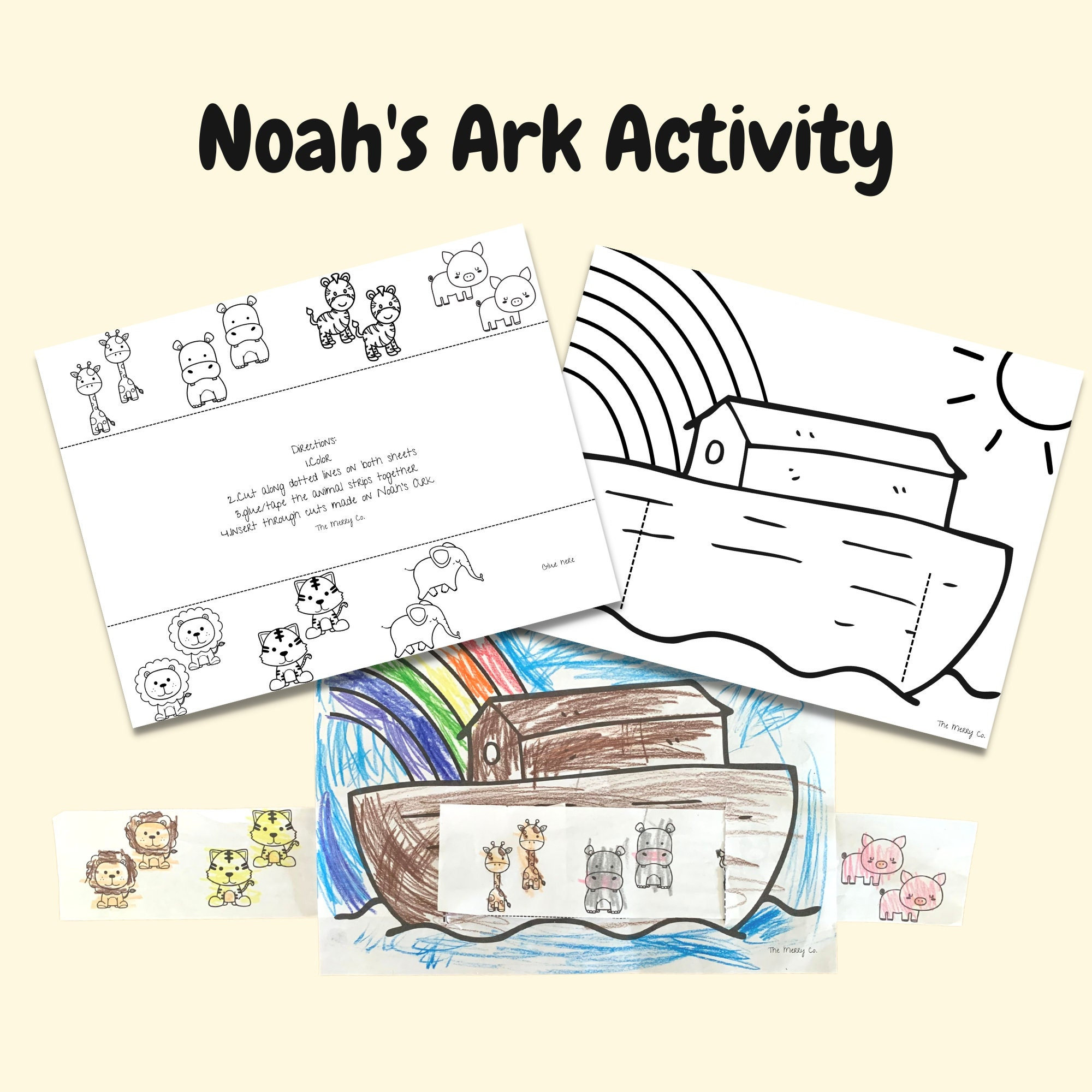 Noah's Ark Craft for Kids, Sunday School Printable, Kids Bible Craft ...
