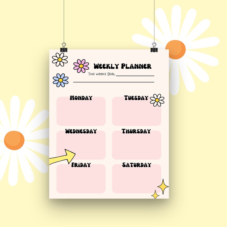 Kids Weekly Planner, Daily Schedule Printable, Kids Weekly Calendar ...