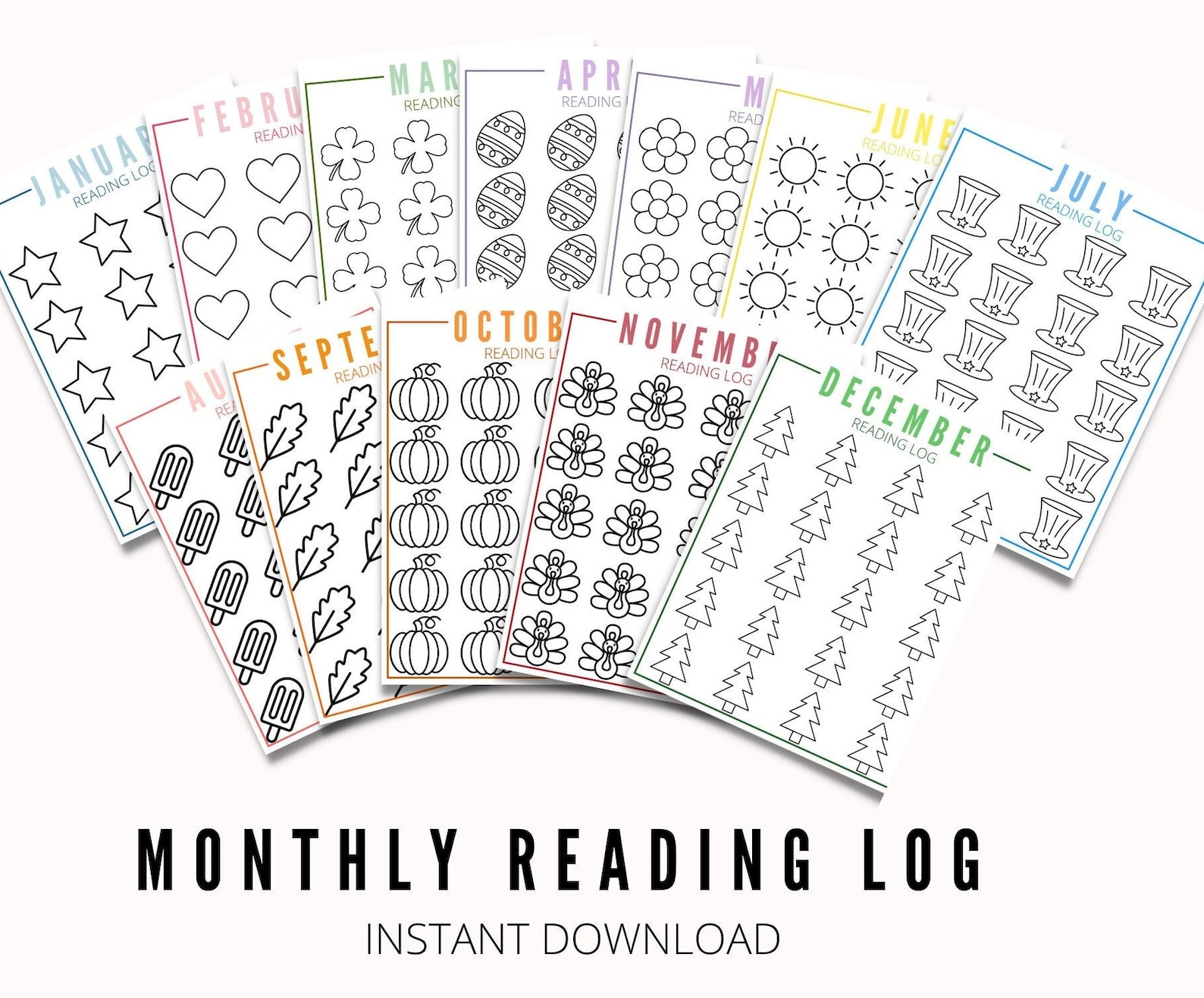 Kids Reading Log, Monthly Reading Log for Children, Book Log for Kids ...