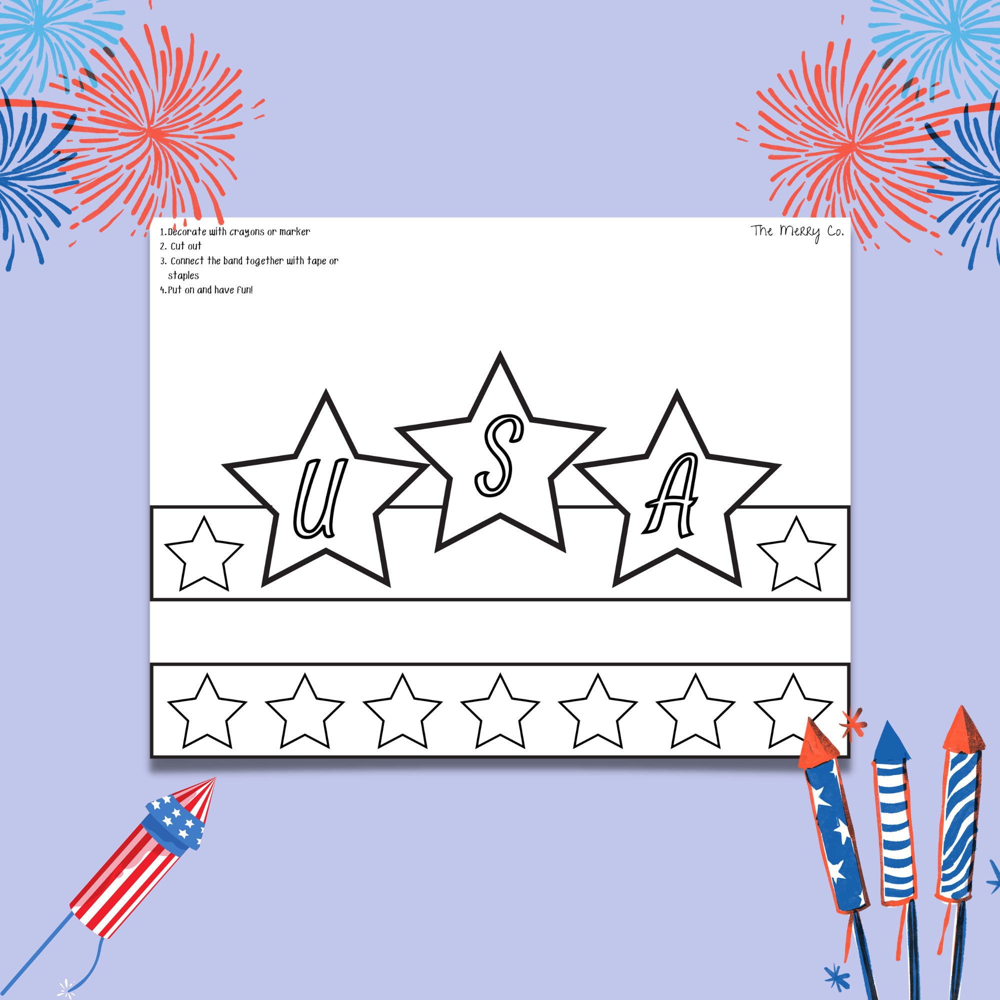 4th of July Craft for Kids, Uncle Sam Hat, Independence Day Printable ...