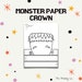 Monster Paper Crown, Halloween Coloring Activity, Paper Craft for Kids ...