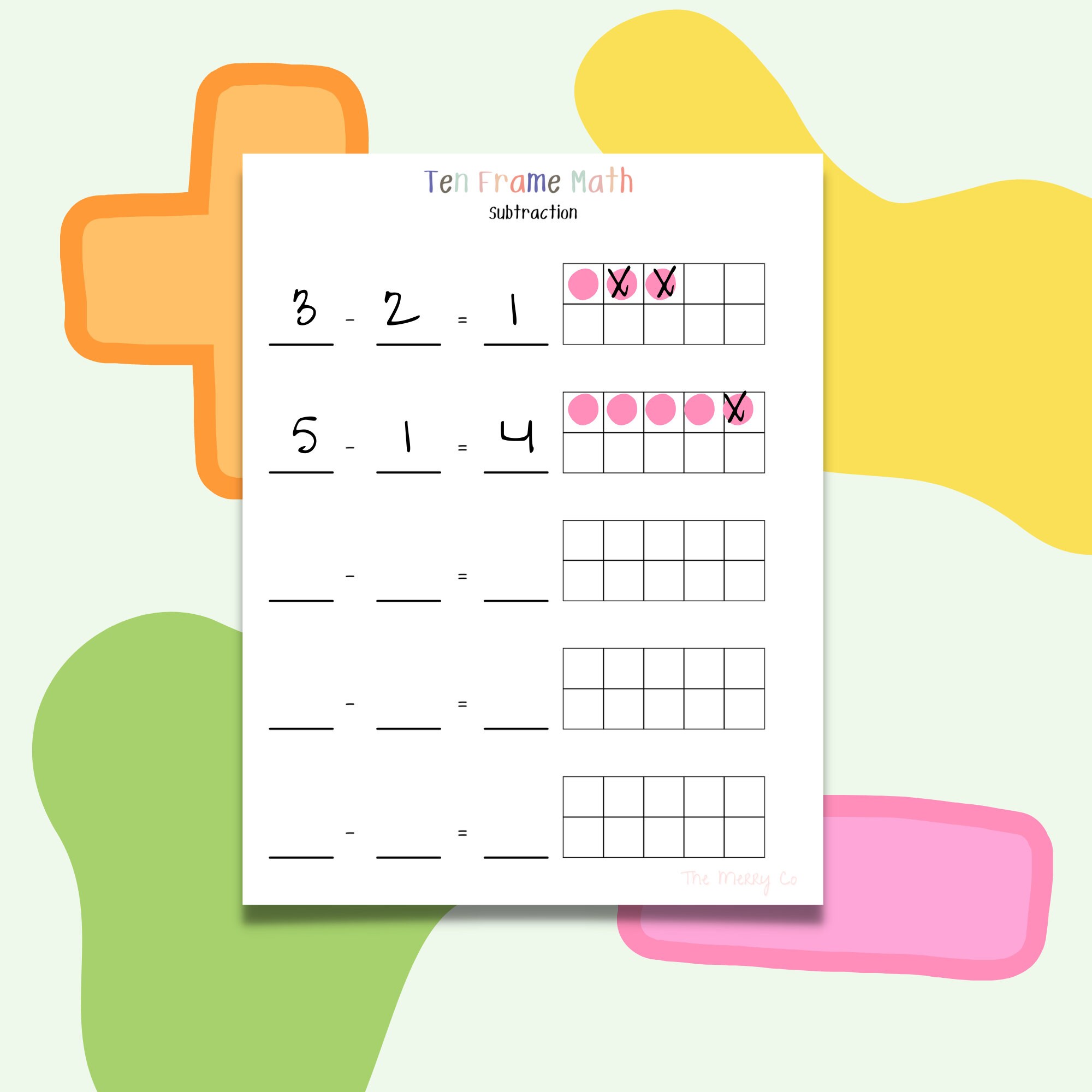 Ten Frame Math, Counting Printable, Math Worksheets, Addition and ...