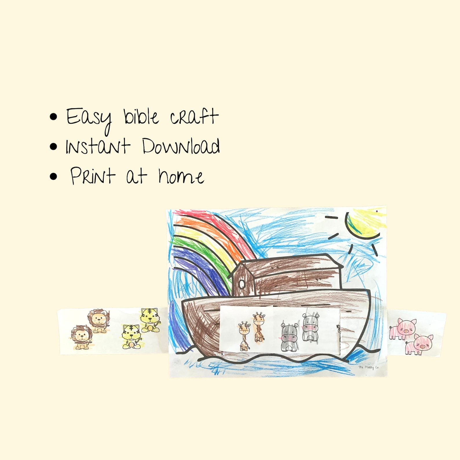 Noah's Ark Craft for Kids, Sunday School Printable, Kids Bible Craft ...