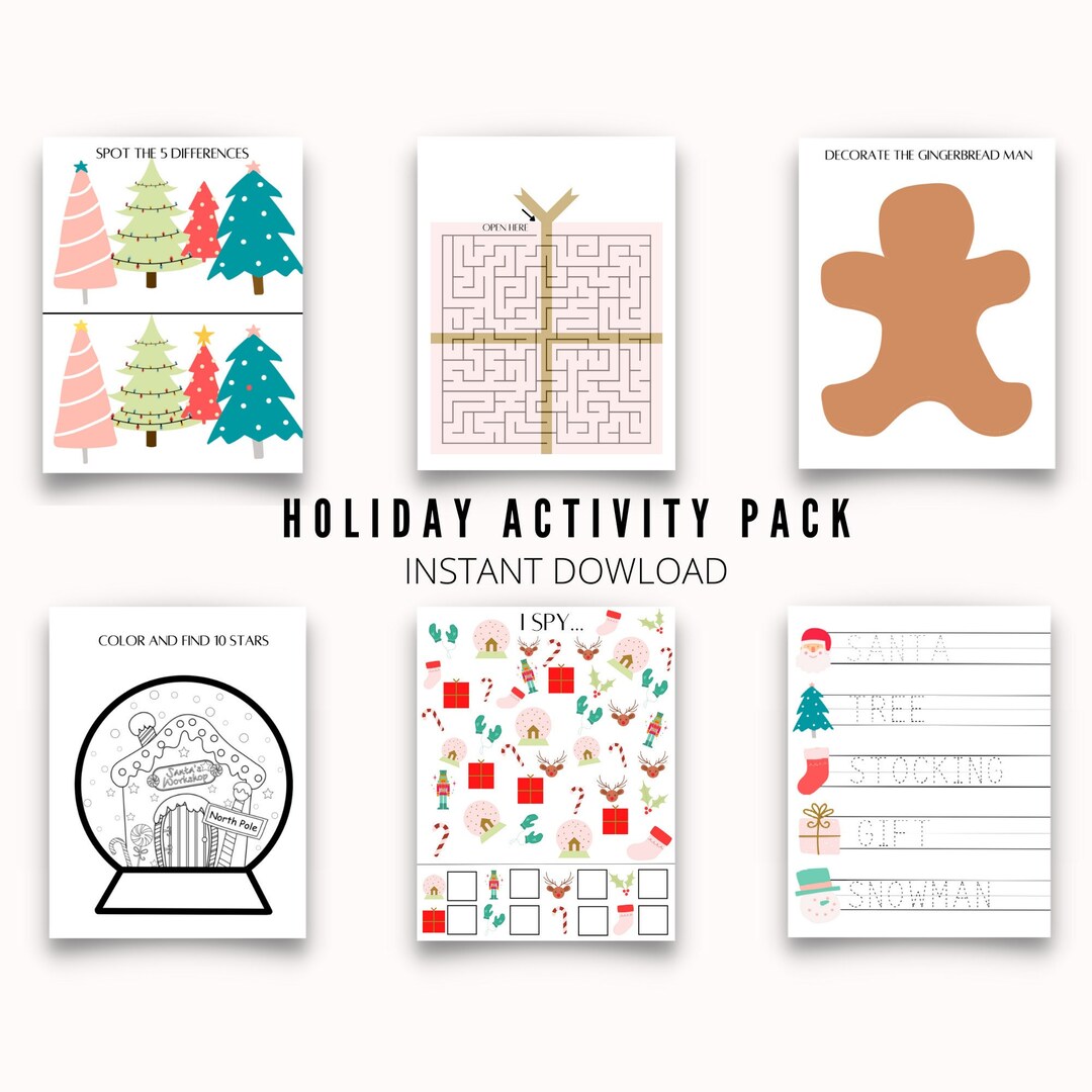 Christmas Activity Pack, Preschool Printable, Printable Christmas ...