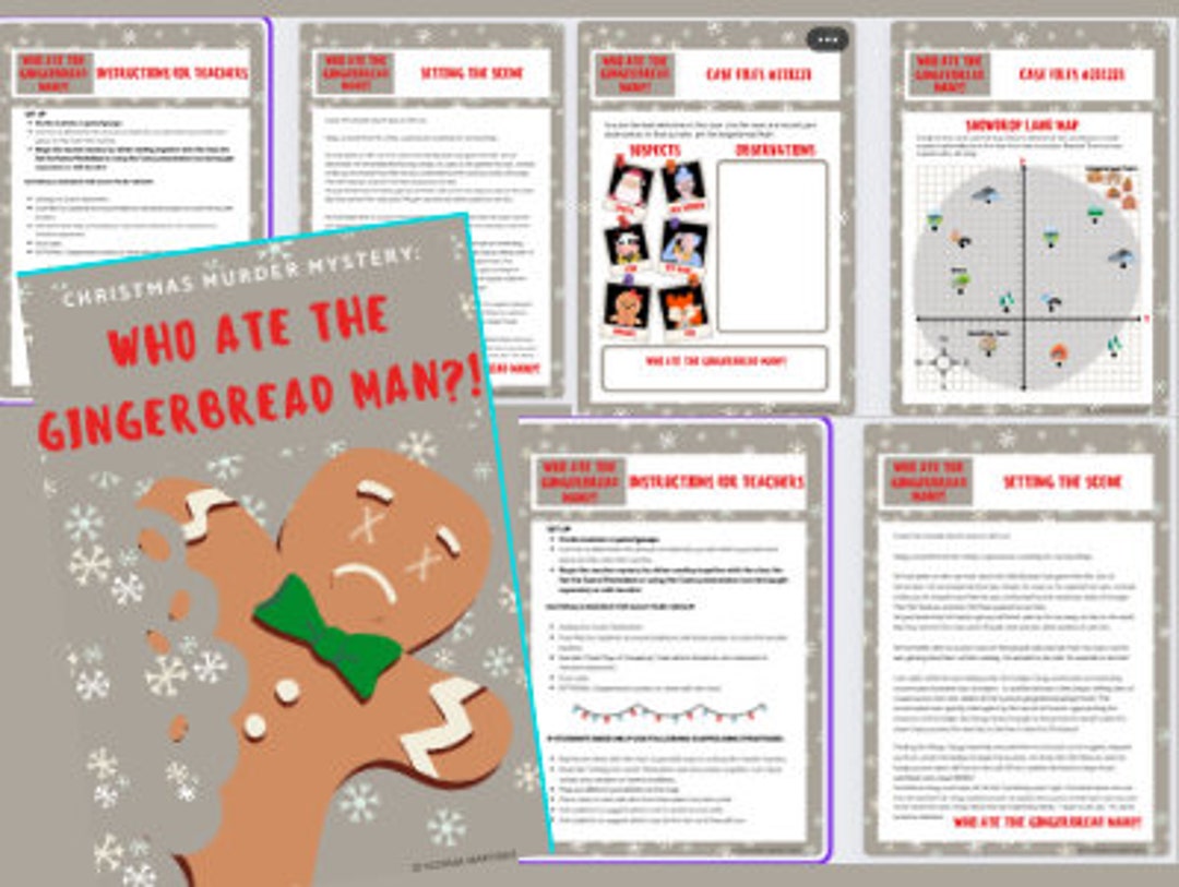 Christmas Murder Mystery Series # 2: Who Ate the Gingerbread Man?! - Etsy