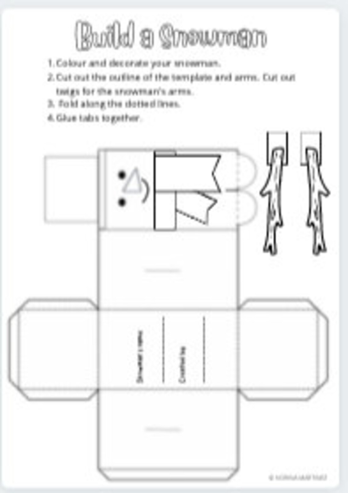 Build a 3D Snowman Template - Etsy