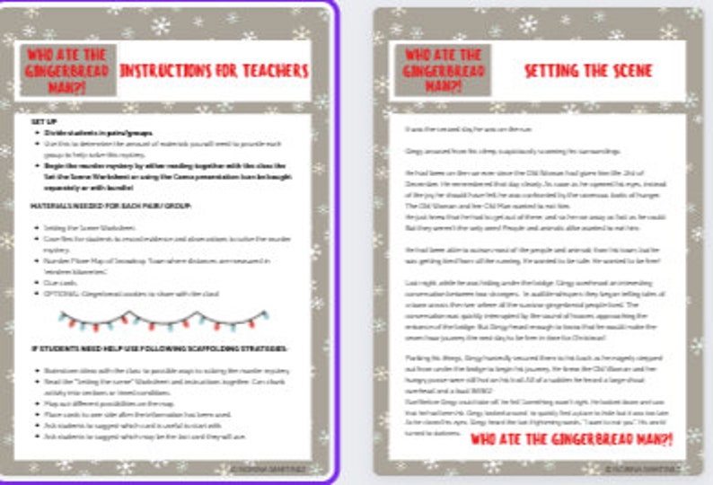 Christmas Murder Mystery Series # 2: Who Ate the Gingerbread Man?! - Etsy