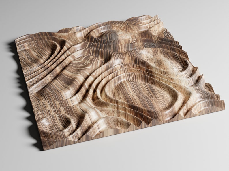 3d Wall Panel Stl Model For Cnc Router Wavy Pattern For Etsy