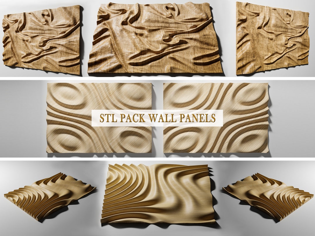 STL Pack 3D Wall Panels. CNC Files for Wood Carving Wall Art - Etsy