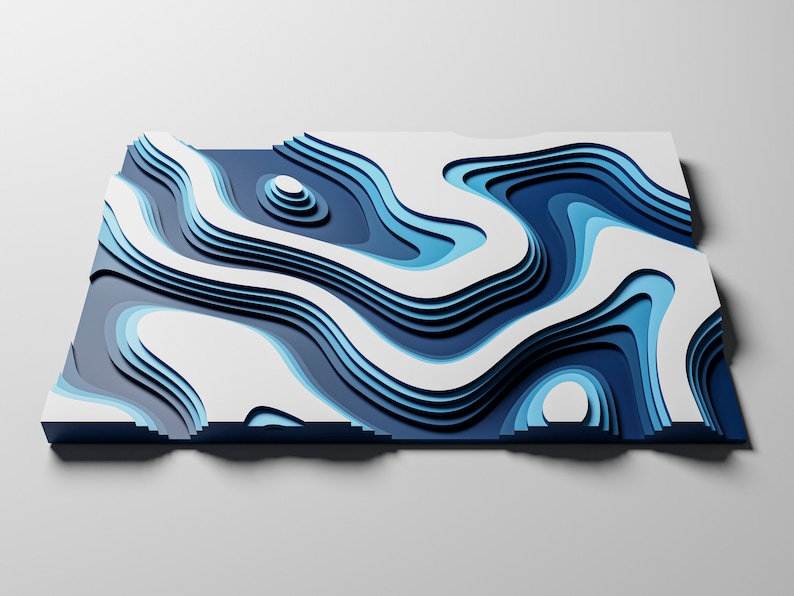 Abstract Wall Art CNC Router Files. 3d Wall Art Arctic Waters. - Etsy